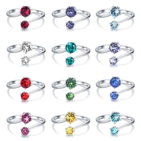 【商品名】　KUKA.JEWEL 誕生石 指輪 スワロフスキー元素クリスタルを採用 リング レディース おしゃれ 純銀製 シルバー 925 アレルギー対 【商品説明】　 【サイズ】　高さ : 5.00 cm　横幅 : 5.00 cm　奥行 ...