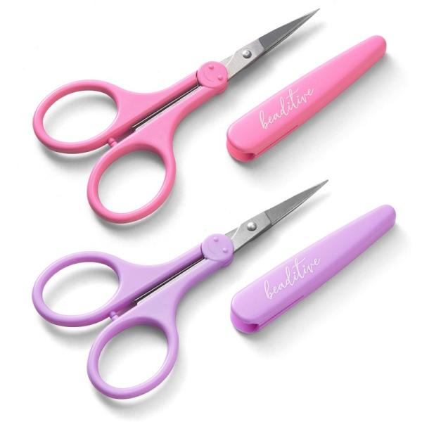 【商品名】　Beaditive 高精度ディテールハサミセット (2個) シャープ、細字 | ペーパーカット、スクラップブック、裁縫、工芸 | ステンレス 【商品説明】　・保護キャップ ? カバーは安全のためだけでなく、はさみを使用していない...