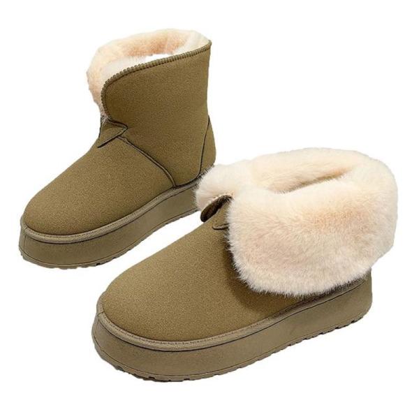 【商品名】　1/2style ニブンノイチスタイル ブーツ 折り返し 厚底 2 way ボア ファー ムートン 風 ショート シューズ 靴 レディース  【商品説明】　 【サイズ】　高さ : 10.70 cm　横幅 : 30.50 cm　奥...