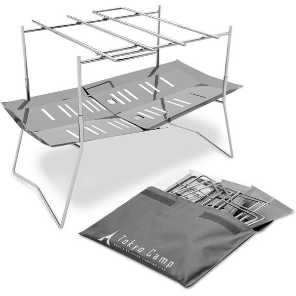 【商品名】　Tokyo Camp 焚き火台 焚火台 コンパクト ミニ ソロ 軽量 折りたたみ式 キャンプ 【商品説明】　・【 TokyoCamp 焚き火台 】 シンプルでコンパクトなデザインが特徴のTokyoCampが誇る焚き火台。折り畳み...