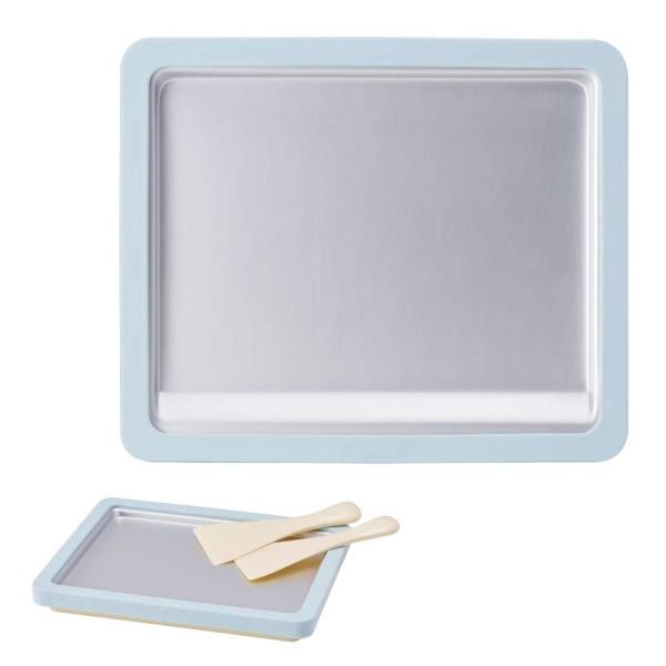 【商品名】　ドウシシャ シャーベットメーカー ハピロール ファンファンシャーベット レシピ付き ヘラ2本付 ブルー DHRL-20 【商品説明】　・シャーベットがカンタンにできちゃう。ジェラードなどアレンジいろいろ。 【サイズ】　高さ : ...