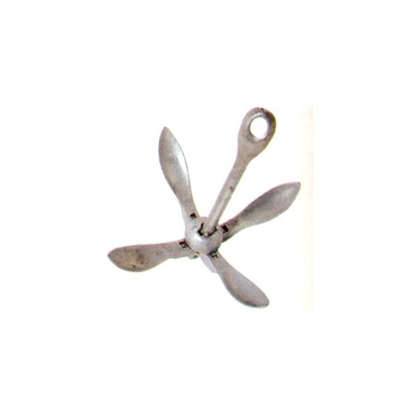 コンパクトにたたむことができるので、デッキの小さな小型ボートには最適なフォールディングアンカー8.0kgです。低質を選ばない万能アンカー（イカリ・錨）です。