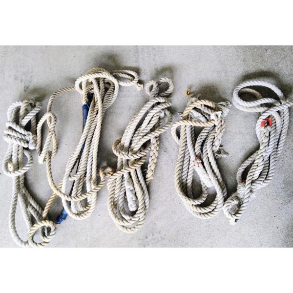 〇白色３打ロープ（直径14ｍｍ〜20ｍｍ）長さ約5ｍ×５本〇オレンジライフブイ用ロープ（直径8ｍｍ）長さ約15ｍ×1本ロープ/漁師/湊町/船舶/漁業
