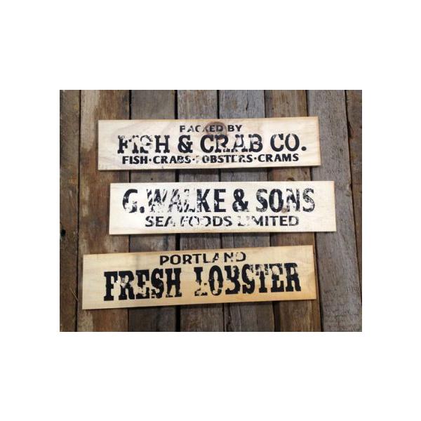 ■サイズ：W480ｘH110ｘD6mm■種類：3種類「FISH＆CRAB CO.」「G.WALKE＆SONS」「FRESH LOBSTER」シーフード/レストラン/額/マリンアイテム