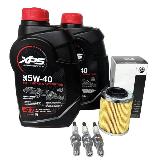 ■セット内容・純正シンスティックブレンドオイル946ml[品番：9779492]×2・純正オイルフィルター[品番：420956123]×1・スパークプラグ[品番：415129403]×3■適合：SEA-DOO スパーク※通常オイル交換必要量...