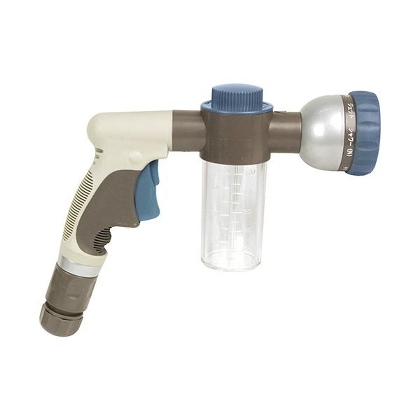 ■カップ容量100cc特徴●容器にソルトキラーを入れればソルトキラーの混合水が放出されます●調整ダイヤルで水洗浄・泡洗浄の切替可能です●ノズルパターンは7パターンです仕様●適合ホース内径：12〜15mm・外径：20mm●散水パターン：7パタ...