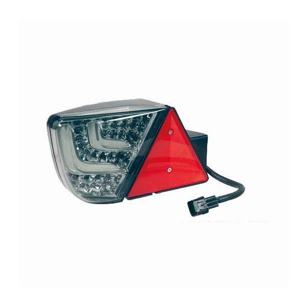 ■取付穴ピッチ：50mm最新の自動車を想わす先進的なデザインのリアコンビネーションランプ。＜備考＞※お問い合わせ・ご注文の際は車台番号をお知らせください。※三角反射板は、付属しておりません。※トレーラー機種によっては取付に加工が必要な場合が...