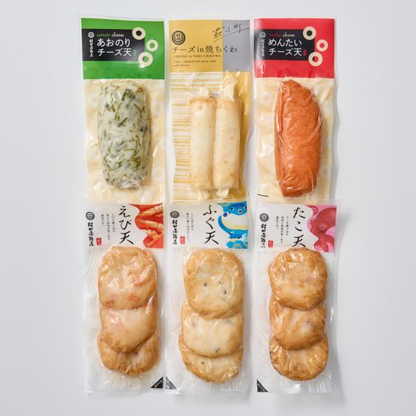 山口県萩市で伝統の焼抜き蒲鉾を作る村田蒲鉾店から、すり身と相性の良い具材で仕上げたバラエティー豊かな練り物をお届け。山口らしい定番のふぐや、チーズや明太子などを入れたおつまみやおやつにピッタリの練り物をお楽しみください。■内容量ふぐ天・たこ...