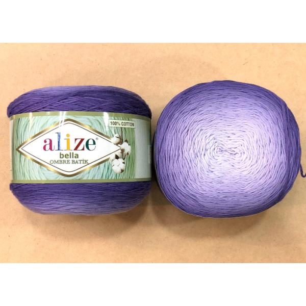 ※在庫限り・店舗併売の為品切れの場合はご注文キャンセルさせていただきます。1玉 約250g 約900m　綿100%　トルコ製一色の濃淡で構成されたロングピッチのグラデーション糸です。100%コットンの肌触りがとても良い糸です。編み針目安サイ...