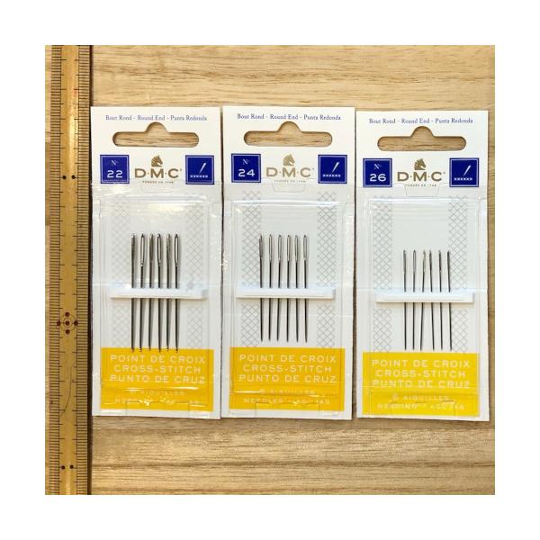 針先が丸まっているので、キャンバス地の穴や布地の織り目に引っかかることなく、スムーズに刺繍ができます入数：6本＊サイズを選択してください。カッコ内は用途の目安ですサイズ22　(DMC5番糸、DMC25番糸5,6本取り)サイズ24　(DMC2...