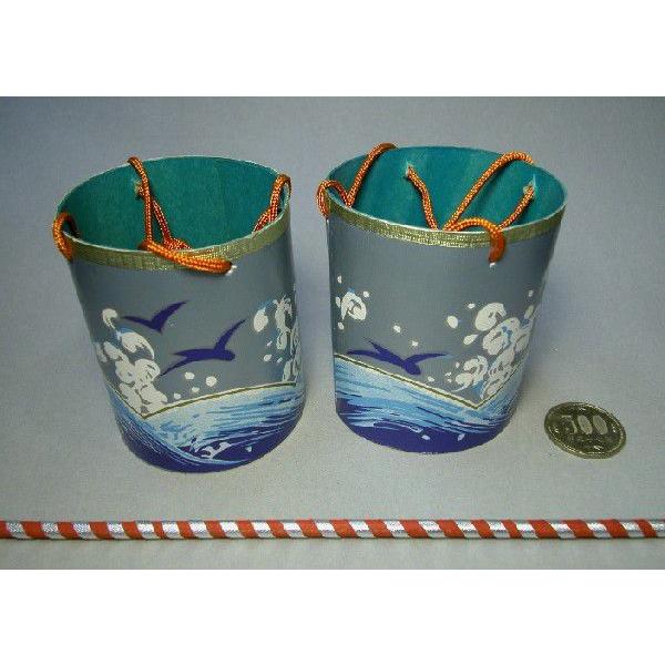 日本舞踊『汐汲』の小道具。桶2つと棒のセットです。サイズ：桶直径6.5cm　桶高さ8cm　棒長さ33cm