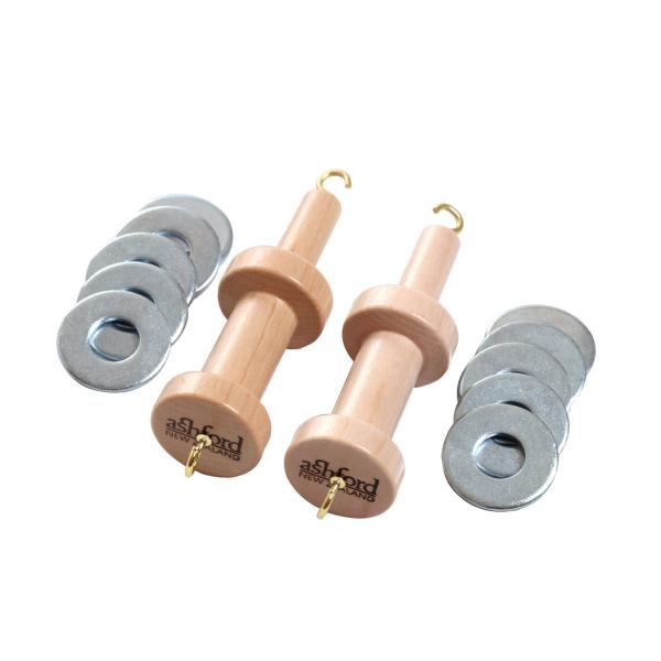 アシュフォード社純正オプション経糸用おもり　１ペアワッシャーの数量で重さの調整ができます。おもり本体　約20ｇワッシャー１枚　約14ｇ内容　おもり本体２個・ワッシャー１０枚Use these handy warp thread weight...