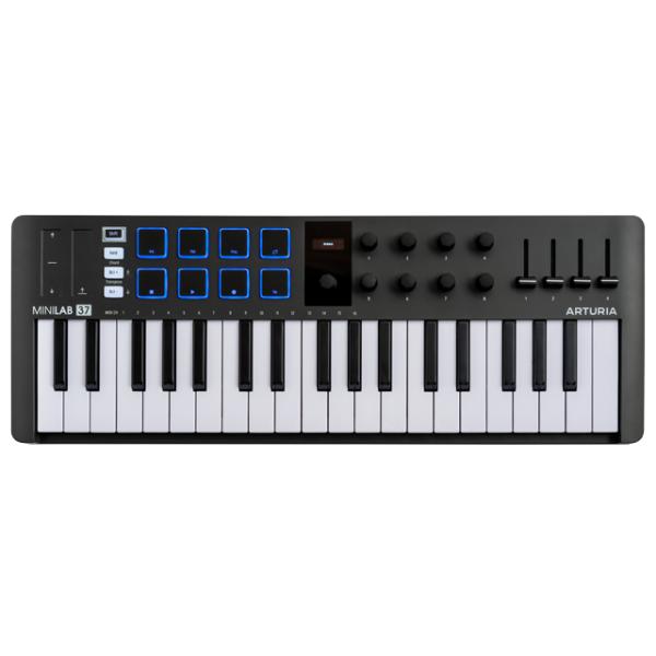 Arturiaのベストセラーシリーズから、便利な37鍵バージョンが登場【Keywords】Arturia MiniLab 37 WH BK 黒 白 ブラック ホワイト アートリア USB MIDIコントローラー 37鍵盤 キーボード パッド...