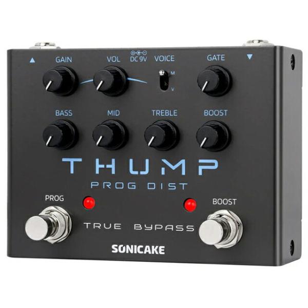 THUMPは、ピュアアナログ回路を採用したハイゲインディストーションペダルで、デジタル的な色付けのない、タイトで明瞭なディストーションサウンドと本格的なダイナミックレスポンスを実現します。【Keywords】SONICAKE ソニケーキ エ...
