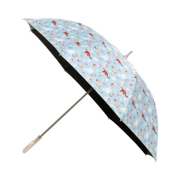 ジプシーとヌネットとのティーパーティーがモチーフのキュートな晴雨兼用傘「ポール ＆ ジョー」のブランドのアイコン、2匹の猫の「ジプシー」と「ヌネット」が上品なタッチで描かれた「ティーパーティー」モチーフの晴雨兼用傘です。上品なパステルカラー...