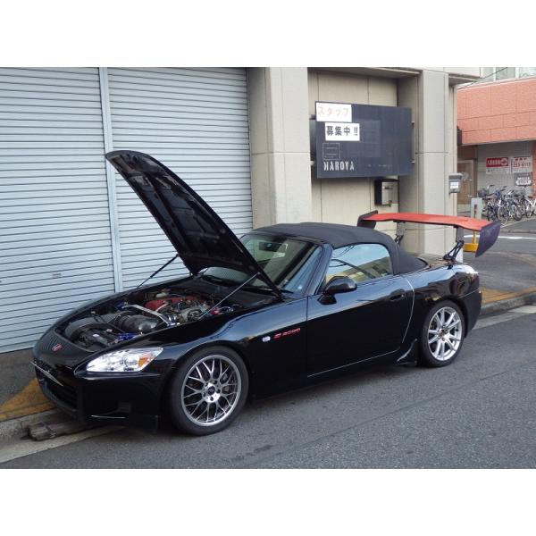 適合車両：  　ホンダ　S2000　AP1、2000年11月登録モデル、純正アルミボンネット装着車にて適合確認) ・ボンネット開口部の高さはダンパー装着前より約33cm高くなります。・この車はボンネットがアルミ素材の上に前後長が非常に長いの...
