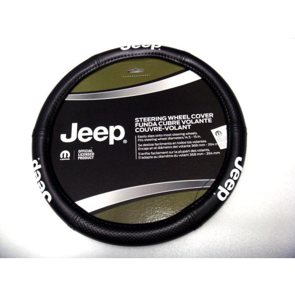真っ白なJeepロゴが爽やかで素敵なハンドルカバーです♪　Jeepのロゴは、3か所の上下に刻印されていますので、前方からもドライバーからも見えてGOOD!　MOPARライセンス　【 Jeepロゴ ステアリングホイールカバー 】■ハンドル直径...