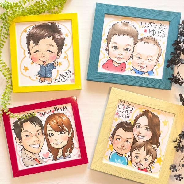 優しい絵柄でイベントでも大好評のさえきけんすけが世界でひとつの似顔絵をおつくりします。☆4人までお入れできます。☆5人以上は別途お見積りさせていただきます。