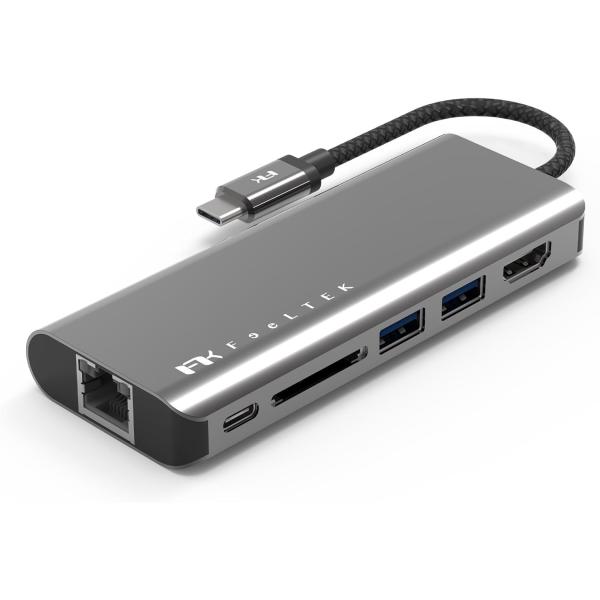 ・USB-C インターフェイスで同時に充電/データアクセスが可能です。・HDMIポートで最大4Kの映像を出力できます。・USB3.1高速転送対応。・6種類のインターフェイスで複数の端末にアクセス/転送します。・耐久性を強化した特殊な編組繊維...