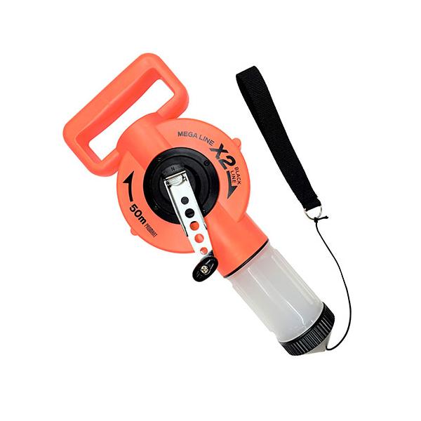 ●交通標示線や駐車場の画線、道路・フェンス・建設・配管工事、ブロック塀、見本市会場レイアウトなどの下書き作業に最適です。・本体カラーは現場でも目立つ蛍光オレンジカラー・糸を引っ張る際しっかり握れるハンドストラップ付・糸の長さ：50m・糸の太...