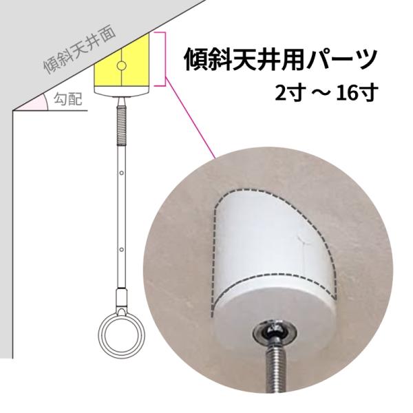 傾斜天井用パーツ（SPE型には対応していません）在庫がない場合の納期は約2週間ほどかかります。取付プレート・ネジ付属色はホワイトのみです。