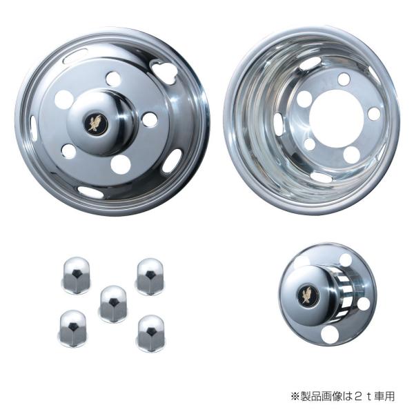 ●メーカー:ジェットイノウエ●商品名:ホイールライナーセット キャンター(5穴)用チューブレスタイプ●品番:500227●サイズ:●カラー:●材質:ステンレス製●規格:キャンター5.50K×16-115-ナットサイズ38mm用●パッケージサ...