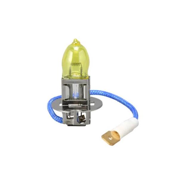 フォグランプ等に広く使用されています。太管、長寿命タイプです。 ／タイプH3太管 ／定格電圧(V)24／ 仕様車検対応／ セット内容左右、各1個入 ／色イエローアース／消費電力(W)70 ／明るさ(W)(クラス)150／ 色温度(K)2300