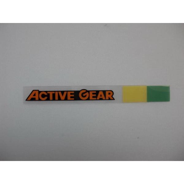 三菱純正仕様ラベル　ACTIVE GEAR（アクティブギア）です。三菱　RVR/デリカD:5/アウトランダーのACTIVE　GEARの室内に装着されているデカールです。サイズは55x7mmです。三菱自動車純正品です。
