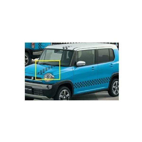 SUZUKI HUSTLER スズキ ハスラー【MR31S】 フードデカール【チェッカー:ブラック】[99000-99035-V58]