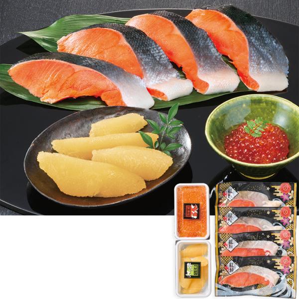 ●商品内容塩紅鮭（アメリカ又はロシア）切身１８０ｇ、帆立貝柱（北海道産）８０ｇ、塩たらこ（アメリカ又はロシア）９０ｇ、数の子（カナダ大西洋）松前漬８０ｇ、真鱈（北海道産）西京漬６０ｇ×２　●割引情報（表示価格は税抜）【ネット割】カタログ掲載...