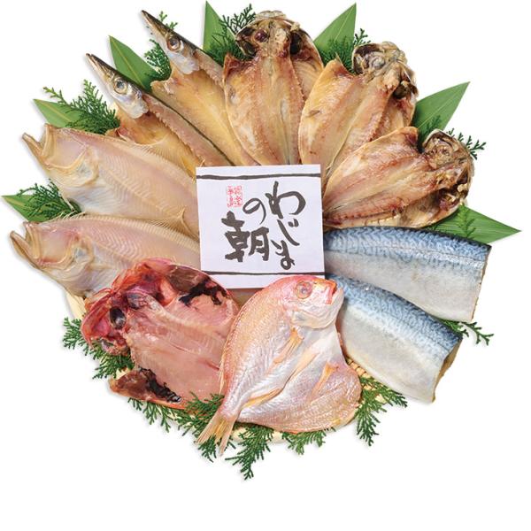 日本三大朝市の「輪島」よりお届け●商品内容金目鯛開き１枚、連子鯛開き１枚、赤かれい２枚、真さば半身２枚、かます開き２枚、真あじ開き３枚（原材料は全て国産）　●割引情報（表示価格は税抜）【ネット割】カタログ掲載価格（黒字）5,900円　⇒　販...