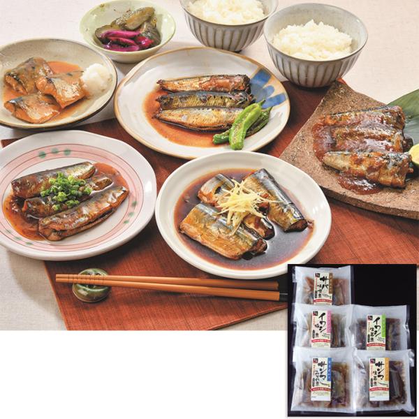 骨まで食べられるよう柔らかく煮込み、とろみのあるタレで仕上げた煮魚セット。●商品内容やわらか煮魚　サバ味噌煮・サンマ生姜煮・サンマみぞれ煮・イワシ梅煮・イワシ生姜煮各４０ｇ×３●承り期間：8月1日15：00まで●ヤマト運輸にて配達いたします...
