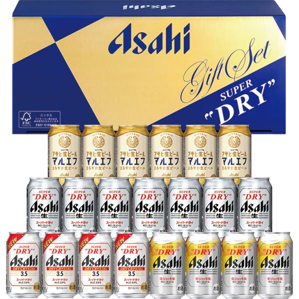 ●商品内容　スーパードライ３５０ｍｌ×７、スーパードライ生ジョッキ缶３４０ｍｌ×４、アサヒ生ビール３５０ｍｌ×６，スーパードライドライクリスタル３５０ｍｌ×４●承り期間：8月7日15：00まで●ヤマト運輸にて配達いたします。