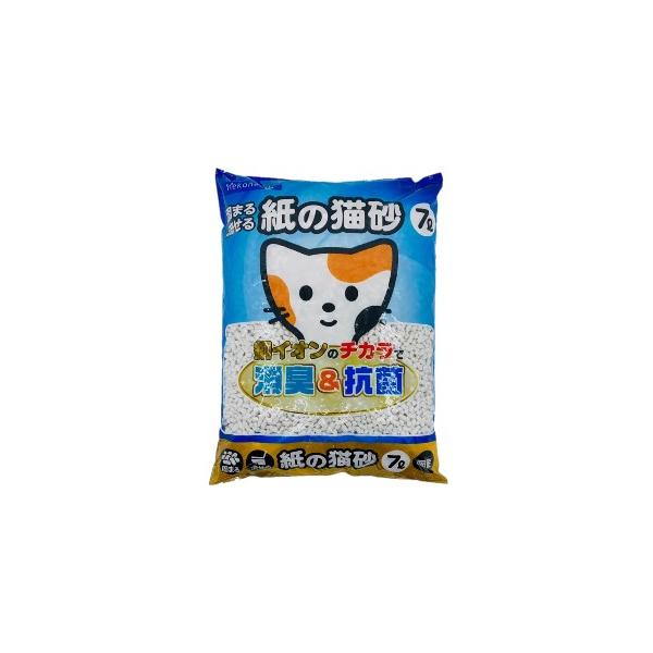 7Lペットライブラリー株式会社　トイレに流せる、しっかり固まる紙の猫砂です。銅イオンで長時間消臭、抗菌効果を保ちます。猫 用品 トイレタリー