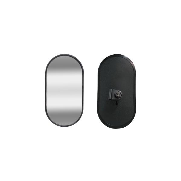 フォークリフト用のバックミラーです。その他トラクター、建設機械等のサイドミラーとして。サイズ：小判205×110mm材質：P.P取付様式・サイズ：H型・u字12φ（H型・・・丸棒にはさみ込むタイプ）※納期・在庫状況は都度ご確認願います。在庫...