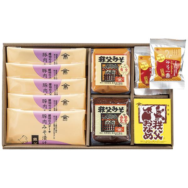 ■商品詳細内容量：豚ロース100g×5、秩父味噌（黄金みそ・麦麹田舎みそ 各500g）、秩父おなめ230g、フリーズドライ味噌汁みそ一番×2賞味期限：冷蔵で9日温度帯：冷蔵便でお届けいたします。特定原材料：大豆・小麦　　　　　　　　　　　　...