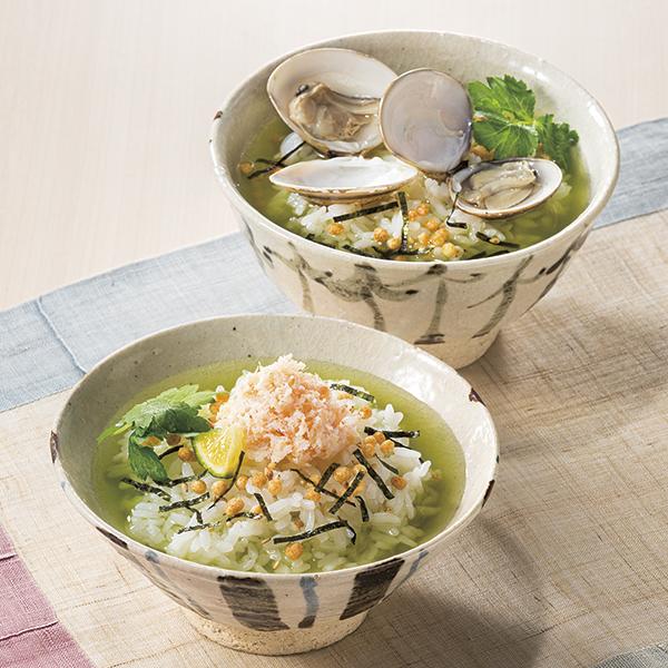 ■説明ごはんにこだわりの「だし」と本格的な「具材」をのせてお湯をかけるだけで、贅沢な「だし茶漬け」をお召しあがりいただけます。■商品詳細内容量：だし茶漬けの素4.5g×10、はまぐり×2個、ずわい蟹13g、紅鮭×1切、金目鯛×1切、帆立×2...