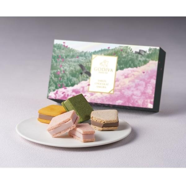 ■説明サクッと焼き上げたサブレでなめらかなチョコレートガナッシュをサンド。期間限定フレーバー「桜＆ホワイトチョコレート」と定番フレーバー3種を全体に桜をあしらった春を感じるパッケージに詰め合わせました。■商品詳細内容量：5個（桜＆ホワイトチ...