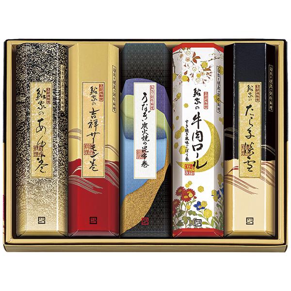 ■商品詳細内容量：あゆ巻190g、吉祥サーモン巻180g、うなぎ炭火焼の昆布巻180g、牛肉ロールすき焼き風味ごぼう巻180g、たら子淡雪180g温度帯：常温便でお届けいたします。特定原材料：小麦　　　　　　　　　　　　　　　　　　商品重量...