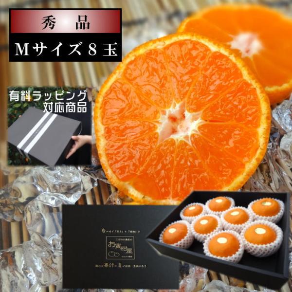 ハウスみかん 温室みかん お中元 甘い 送料無料 ギフト 高級 贈答 農家直送 新鮮 濃厚 (02) 蜜ツ星 みつぼし 黒の化粧箱(小) Ｍサイズ 秀品 ８玉