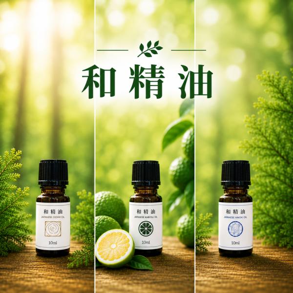 ■商品情報<br>商品名：和精油 日田杉 エッセンシャルオイル内容量：5ml / 10ml原材料：大分県日田杉 (木部のみ)原産国：日本抽出方法：水蒸気蒸留法商品名：大分県産カボス エッセンシャルオイル内容量：5ml / 10m...