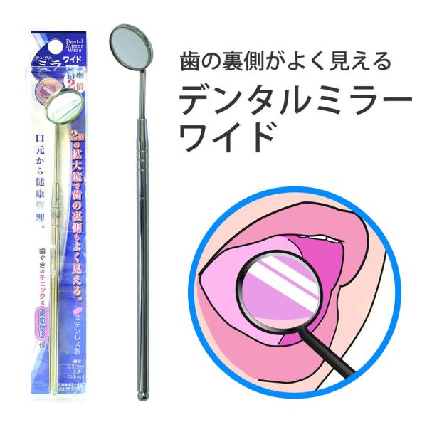 デンタルミラー ワイド ◆ デンタルケア 一般医療機器 口腔 拡大鏡 大きな鏡 オーラルケア 虫歯予防 口内ケア 口内クリーニング 歯科 歯医者さんが使う爆買
