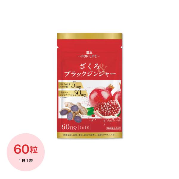 豊生 ザクロ ブラックジンジャー サプリ 栄養機能食品 ザクロ由来 エラグ酸 豊生ざくろ＆ブラックジンジャー 250mg×60粒 60日分爆買