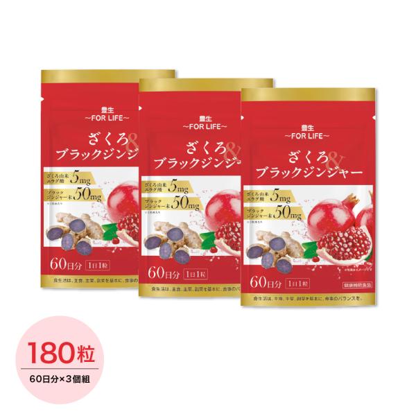 豊生 ザクロ ブラックジンジャー サプリ 栄養機能食品 ザクロ由来 エラグ酸 豊生ざくろ＆ブラックジンジャー 250mg×60粒 60日分爆買
