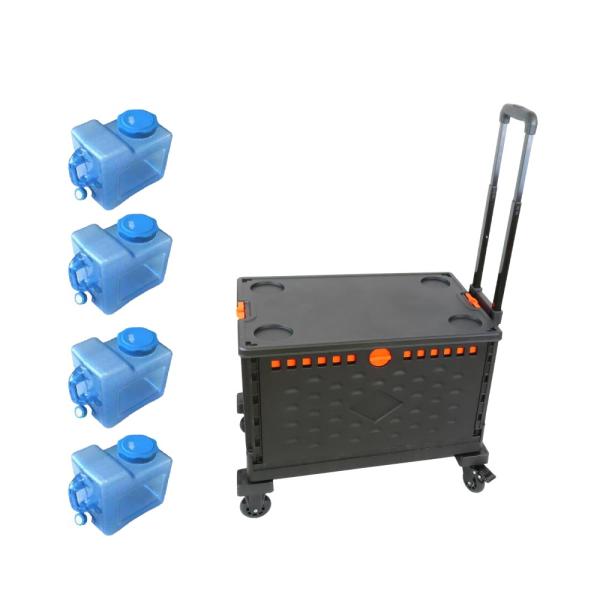 【商品名/型番】ウォータータンクカートカート折りたたみコンテナ+タンク4個セット F21646 / 4965337021646【内容】【コンテナ】ポリプロピレン【カート】ポリプロピレン・スチール 車輪：PP・PVC【飲料用ウォータータンク】...