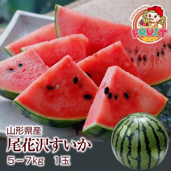 ◆夏すいか生産量日本一“山形県尾花沢市(おばなざわ)”のすいかです。シャリッ！とした歯ごたえと大きいほど美味しいと言われる、大玉のすいかをご賞味ください！●産地：山形県尾花沢市●品種：縞無双・祭ばやし等●内容量：5-7kg1玉/化粧箱入り●...
