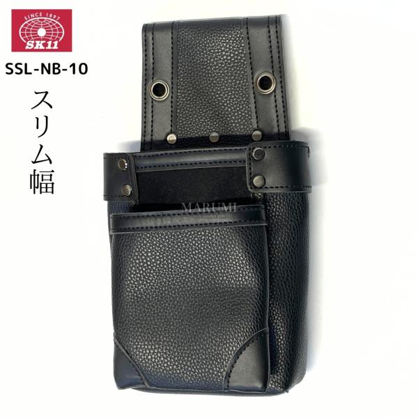 JANコード　4977292967464ブランド名　ＳＫ１１商品名　黒　釘袋　スリム規格　SSL-NB-10商品サイズ　幅170 ×高さ310 ×奥行き100mm重量330ｇ用途　スィングポケット仕様。機能・特徴　スリム幅の釘袋です。袋内側...