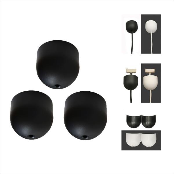 ペンダント照明の引掛けプラグ部分のカバーです。天井部分がすっきりします。２分割のパーツを合わせる構造ですのでお手持ちのペンダント照明でも後付けができます。プラスチック製サイズ：W75mm×H65mm★丸型引掛けシーリング対応。