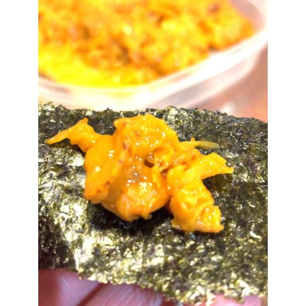 ウニとホタテをウニ魚醤で和えた商品です。ご飯や手巻き、お酒の肴に最適です。焼きのりにのせても抜群でした。少し高いと思われますが味に価値がございます。【うにほたて】下関にある水産大学とヤマカ醤油とで開発した、うにの身を使った本格的な魚醤「うに...