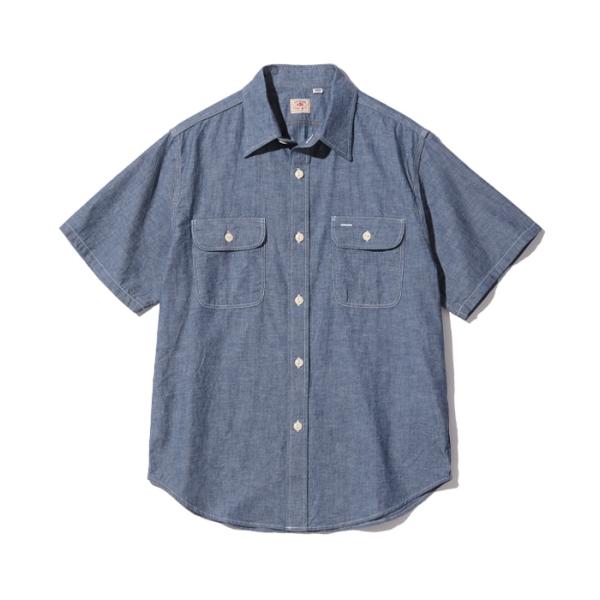 SUGAR CANE シュガーケーン  /　BLUE CHAMBRAY WORK SHIRT (SHORT SLEEVE)　SC37941のご紹介です。1950年代のシャンブレーシャツがベース。ワークウエアらしい3本針巻き縫い仕様のタフな作...